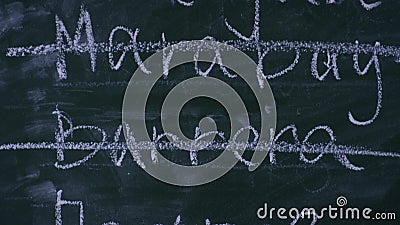 Crossed Out Writing on the Blackboard, Close-up Stock Video - Video of ...
