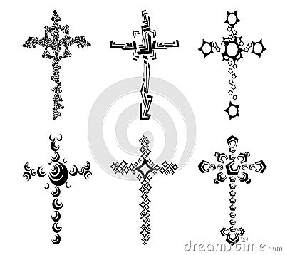 Set Of Isolated Crosses Decorated Stock Photography - Image: 15281312