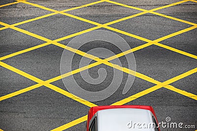 Crossroad With Yellow Pattern Stock Photo - Image: 48155334