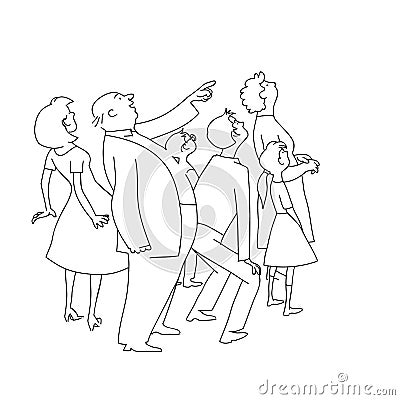 The Crowd Of Onlookers Watching Cartoon Vector | CartoonDealer.com ...