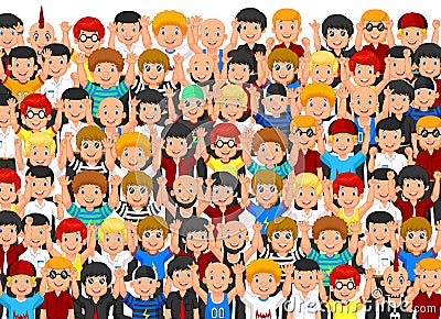 Crowd Of People Cheering Stock Vector - Image: 45745605