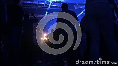 The Crowd of Shadows of People Dancing at the Concert Stock Footage ...