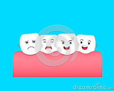Crowding Tooth, Cartoon Character. Vector Illustration | CartoonDealer ...