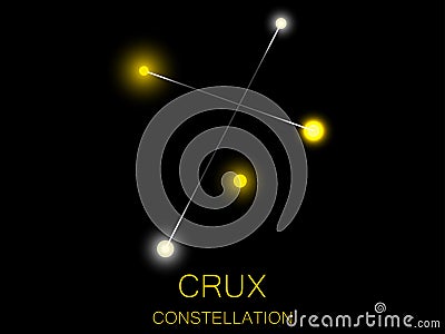 Crux Constellation. Starry Night Sky. Zodiac Sign. Cluster of Stars and ...
