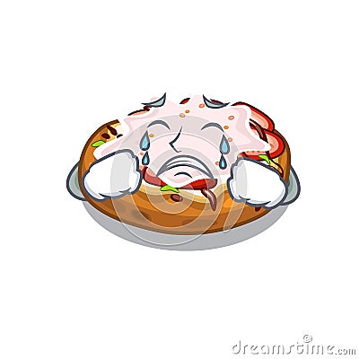 Crying Bread Bruschetta Above Cartoon Wooden Table | CartoonDealer.com ...