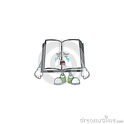 Crying Cartoon Open Book With Cartoon Shape | CartoonDealer.com #160532253
