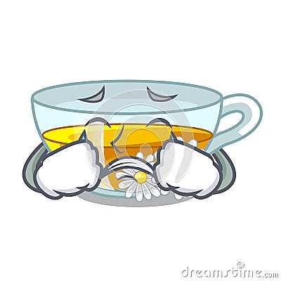 Crying Chamomile Tea In The Cartoon Shape Vector Illustration ...