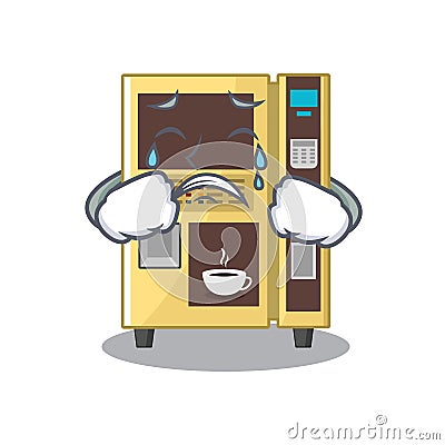Crying Coffee Vending Machine In A Karakter Vector Illustration ...