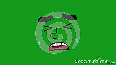 Crying Face Animation with Green Screen Background Stock Footage ...