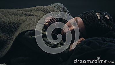 Crying Refugee Taking Cover, Missing Home and Looking for Shelter ...