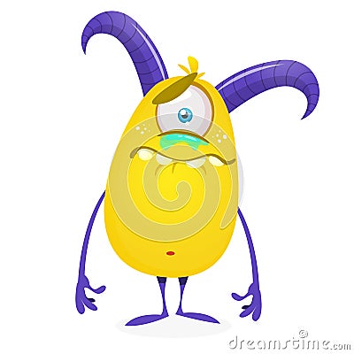 Crying Sad Funny Cyclops Monster Crying Cartoon . | CartoonDealer.com ...