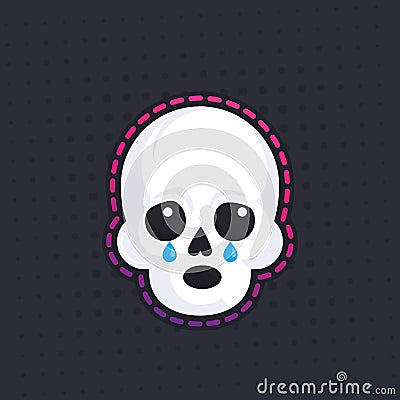 Crying Skull Vector Sticker | CartoonDealer.com #124557888