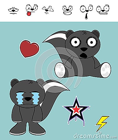 Crying Skunk Cartoon Expressions Set | CartoonDealer.com #77158379