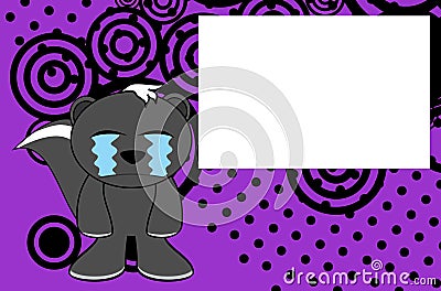 Crying Skunk Emotion Cartoon Background Vector Illustration ...