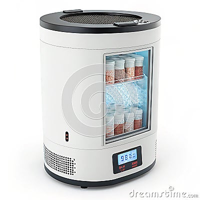 Cryogenic Storage Container Filled With Frozen Samples Stock ...