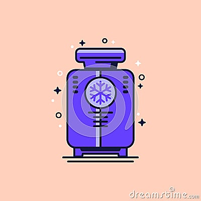 Cryotherapy Icon With Cryosauna, Vector | CartoonDealer.com #242638118