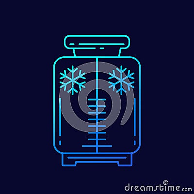 Cryotherapy Line Icon With A Cryosauna, Vector | CartoonDealer.com ...