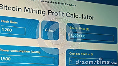 Contour Effect of Cryptocurrency Mining on a Computer Screen. the Algorithm of the Computer ...