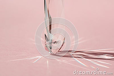 Crystal Prism With Light Diffraction Of Spectrum Colours And Reflection ...