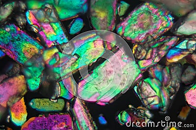 Crystals Of Sodium Borate Under The Microscope Stock Image ...