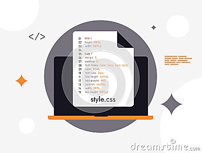 CSS Icon. Cascading Style Sheet Vector, Web Design Symbol, Coding Graphic, Website Development ...