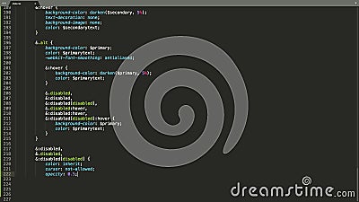 Css Programming Language Source Code Typing Effect. Css Programmer Ticker Colored Commands ...