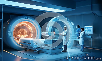 Futuristic CT Scanner Or Computed Tomography Scanner, Illustration ...