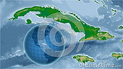 Cuba and Globe. Bumps Shaded Stock Footage - Video of bathymetry ...