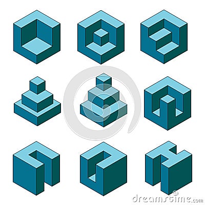 Cube design elements stock vector. Illustration of design - 26517862