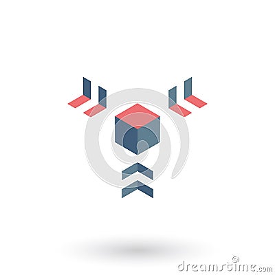 Cube Logo Design Icon. Gray Background For Your Text And Logo. Outbox ...