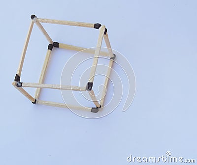 Cube Made Of Matchsticks Art And Maths Education For Kids Royalty-Free ...