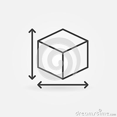 Cube Measurements Vector Concept Linear Icon Or Sign Royalty-Free Stock ...
