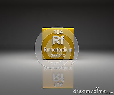 Cube With Rutherfordium Number 104 Periodic Table Royalty-Free Stock ...
