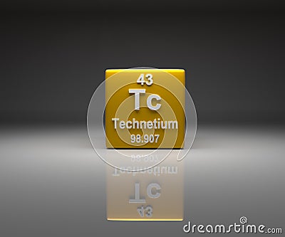 Cube With Technetium Number 43 Periodic Table Stock Photo ...