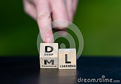 Cubes Form The Expressions DL (deep Learning) And ML (machine Learning ...