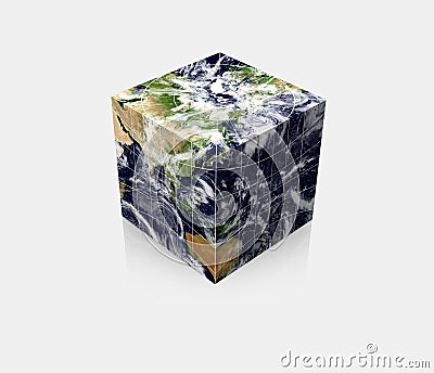 Cubic Planet Globe Earth Cube Stock Image | CartoonDealer.com #2935699