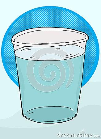 Cup Of Water Over Blue Stock Illustration - Image: 52968770