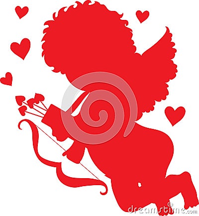 Cupid Red Silhouette Stock Photography - Image: 7694102