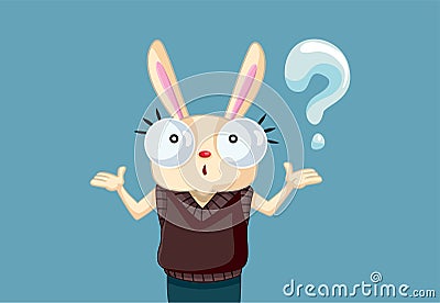 Bunny Shrugging Having Questions Vector Cartoon | CartoonDealer.com ...