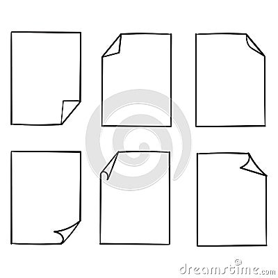 Curled Corners Set. Paper Page Curl Corner, Flip Turn Fold Sheet ...
