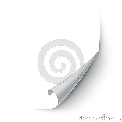 Curled Paper Corner. Curve Page Corner, Page Edge Curl And Bent Paper ...