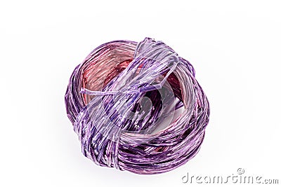 Curled Purple Rope On Isolated White Background Include Cutting Path ...