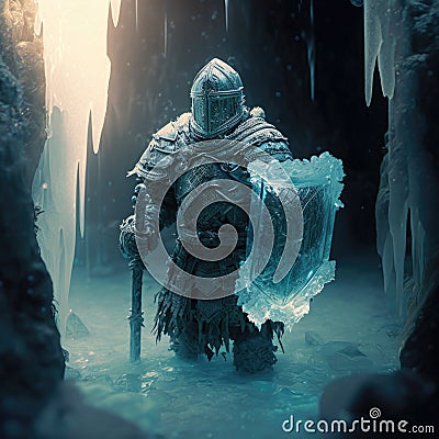 Cursed Knight Encased In A Thick Layer Of Ice, Fantasy Art, AI ...