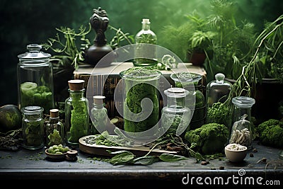 Cursed Objects Green Magical Fairytale World Background Backdrop Stock ...