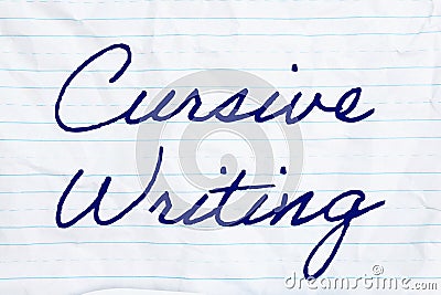 Cursive Writing On Retro Lined School Crumpled Paper Royalty-Free Stock ...
