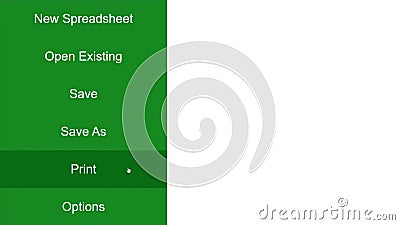 Cursor Slides Over and Clicks Save As Title Spreadsheet. Mouse Pointer on Device Computer ...