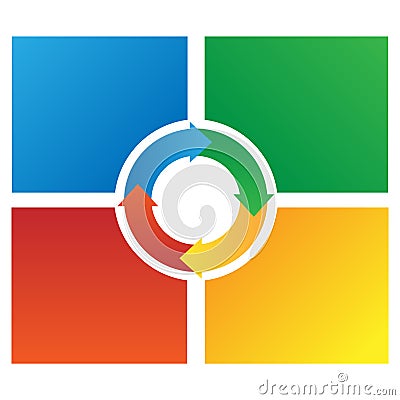 Curved Process Flow Arrows With Information Blocks Info-graphic Vector ...