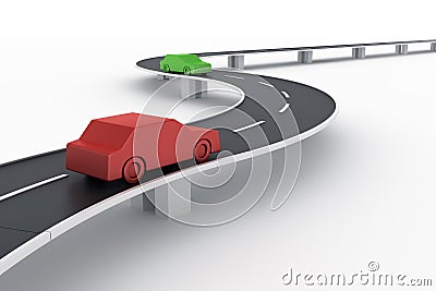 Curved Road Bridge With Cars Stock Photo - Image: 10751840