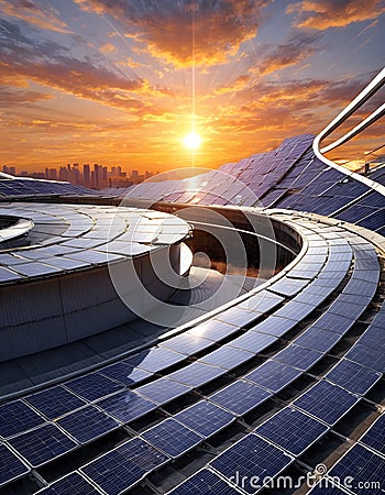 Curved Solar Panel Architecture Stock Photo | CartoonDealer.com #309233208