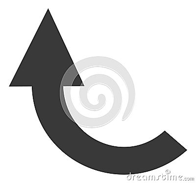 Curved Up Arrow. Left Pointing Sign. Return Symbol Vector Illustration ...